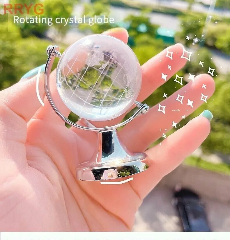 Хрустальный глобус, креативный процесс прозрачной резьбы, украшение рабочего стола, мелкие украшения, фотореквизит, мини-подарки