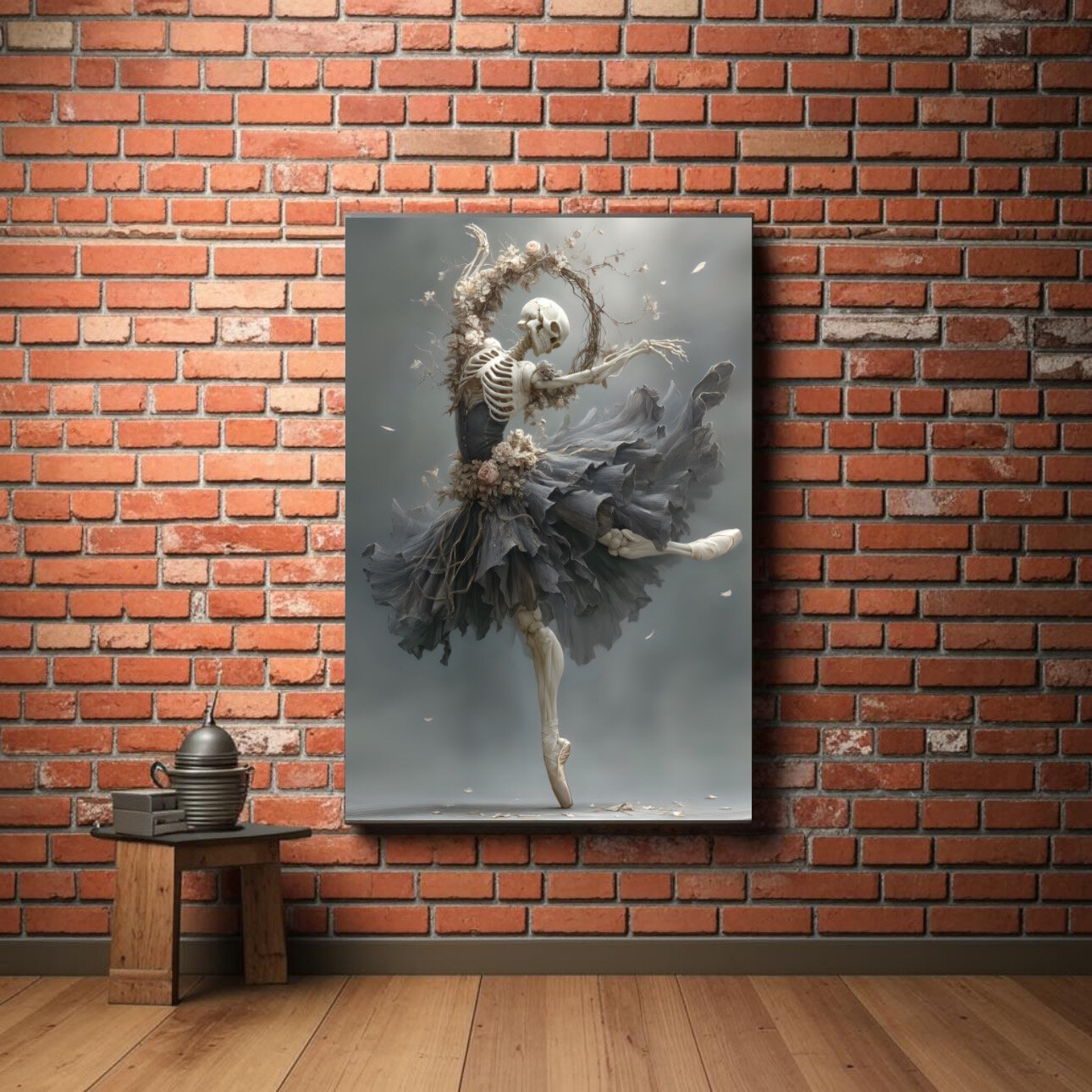 Картина мистическая Скелет балерина, готика, мертвецы, 30*40 см