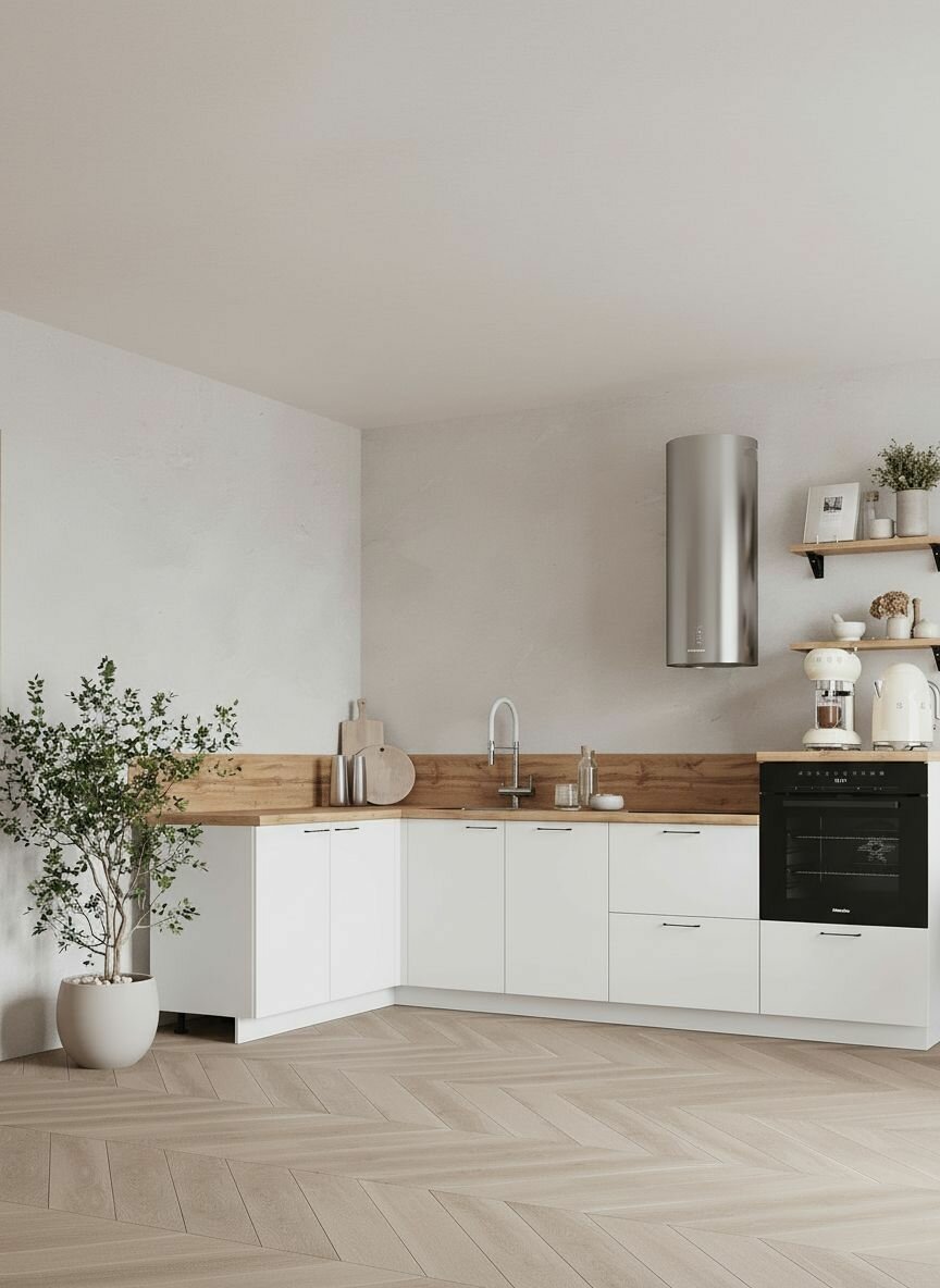 ARNIKA Кухонный гарнитур со столешницей "Дакия" угловой 1,5мх2,7м (с пм) , цвет белый, фасад пленка ПВХ