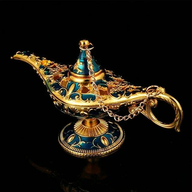 Статуэтка лампы Аладдина, Gold Blue, 12x6.7 см