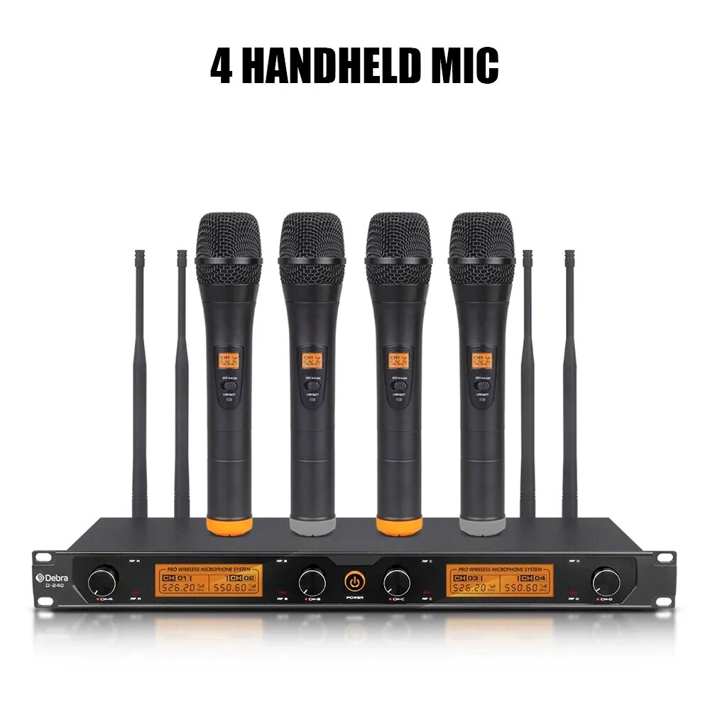 Беспроводная микрофонная система TITumnnI Debra Audio D-240, 4 Handheld
