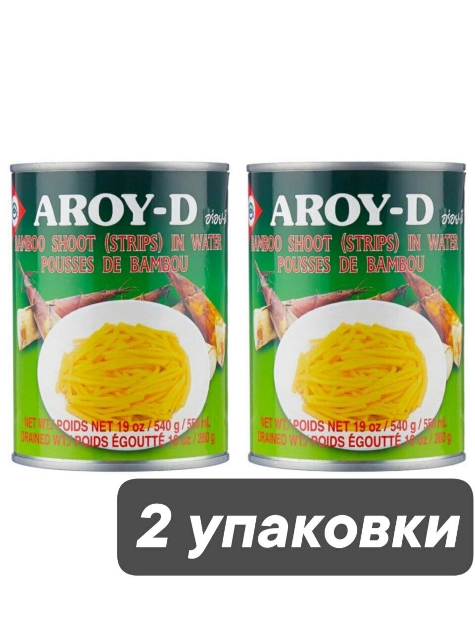 Ростки бамбука полоски Aroy-D 540 г x 2 шт