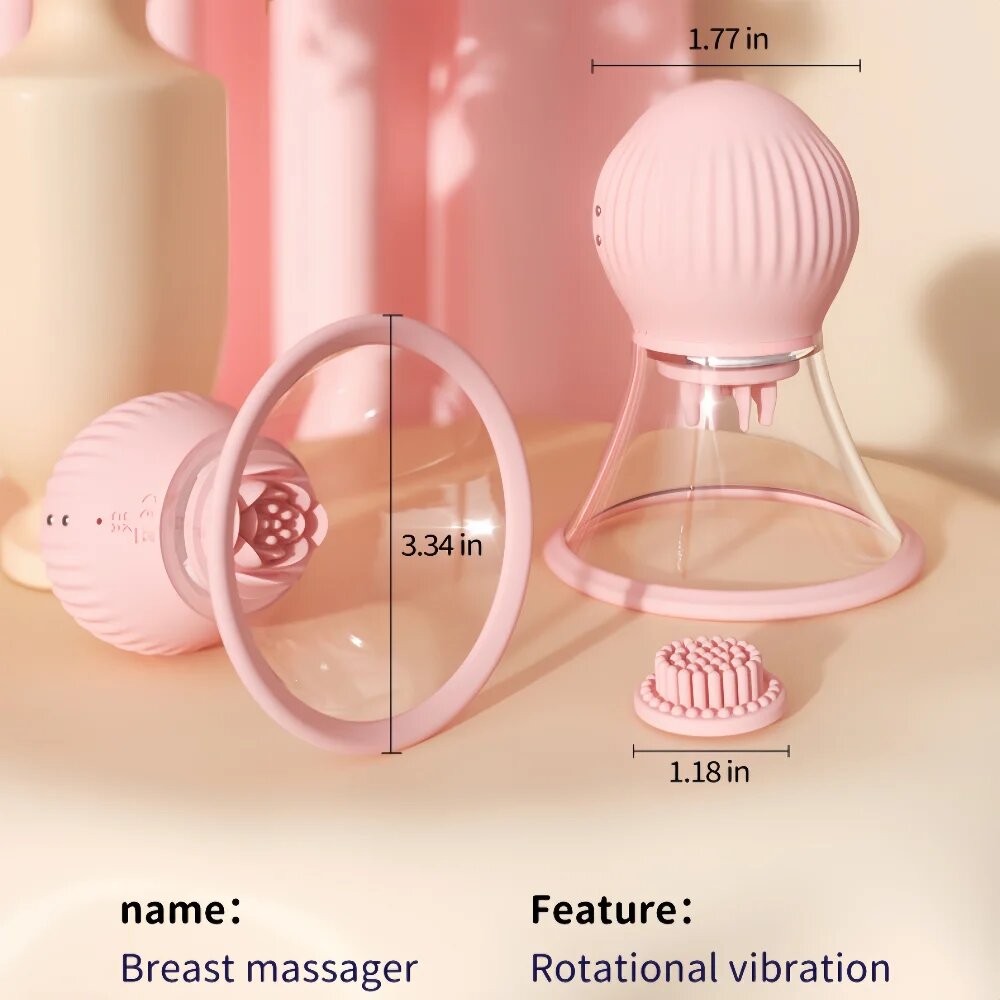 Стимулятор сосания присоски для сосков с режимом вращения на 360 градусов, массажер для точки G для груди, секс-игрушки для взрослых, женская пара, присоска для груди