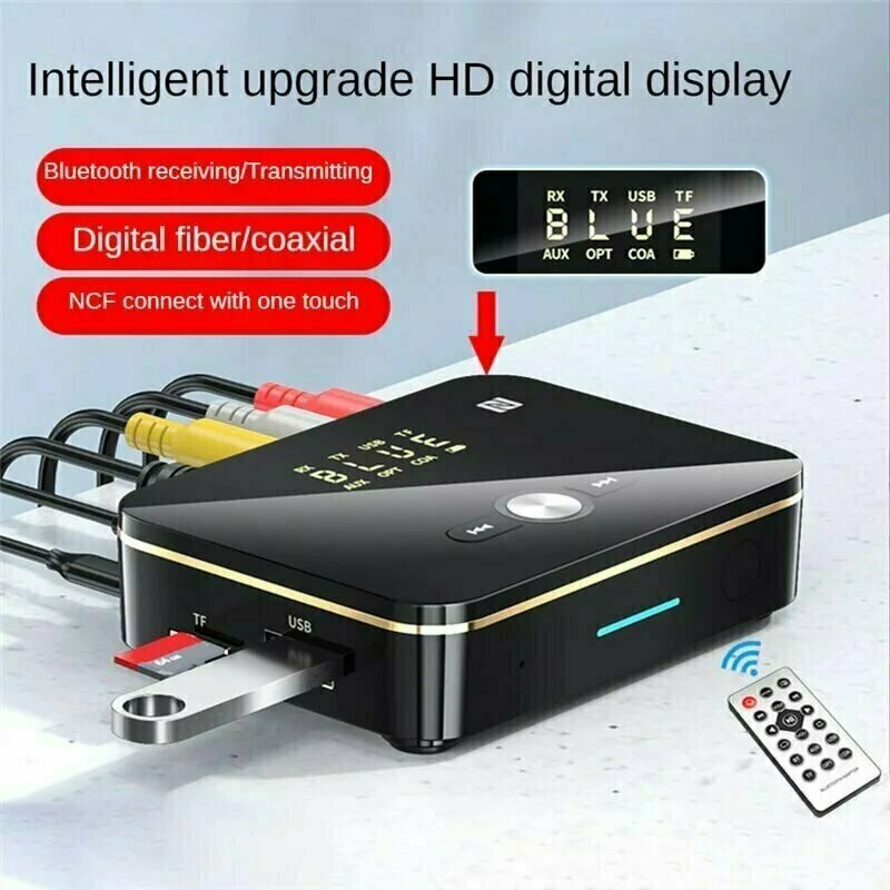 Цифровой дисплей NFC Bluetooth-адаптер Bluetooth 5.0 Приемник-передатчик Аудиоадаптер 3,5 мм