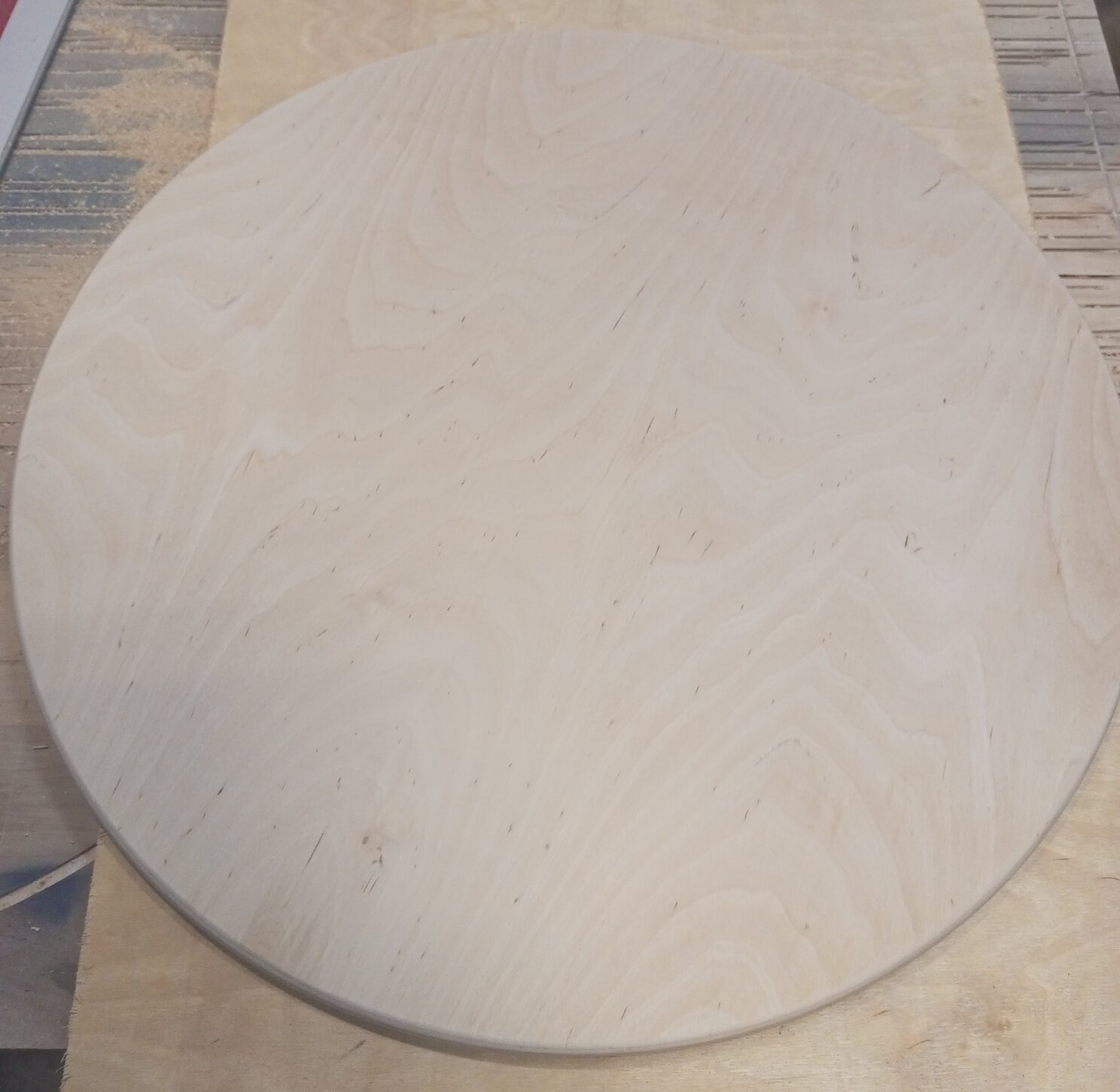 Столешница для журнального столика, круглая, диаметр 50см, фанера, готова к покраске