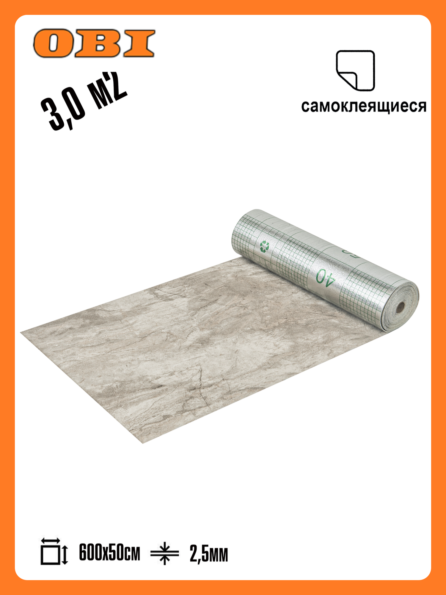 Самоклеящиеся термоизоляционные обои LAKO DECOR 50x600 см, толщина 2,5 мм, Барокко мра2