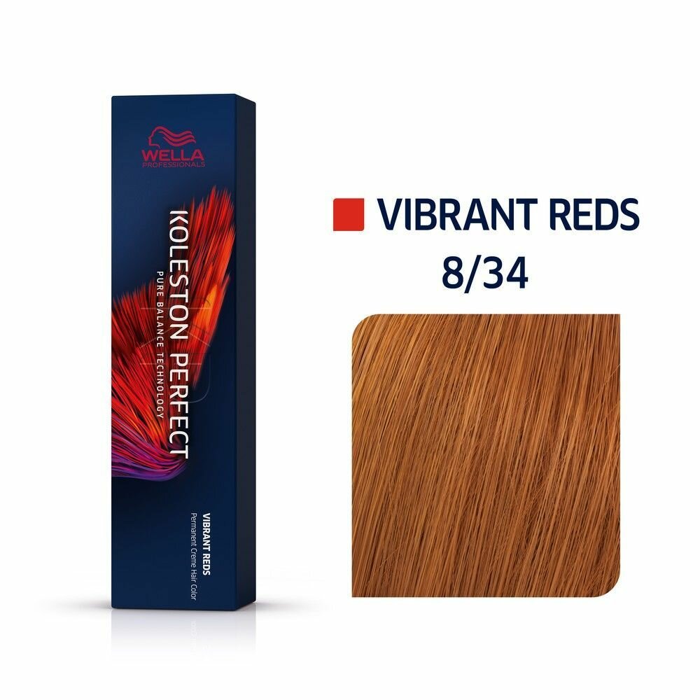Wella Professionals Koleston Perfect Me+ Стойкая краска для волос 8/34 Чилийский оранжевый, 60 мл
