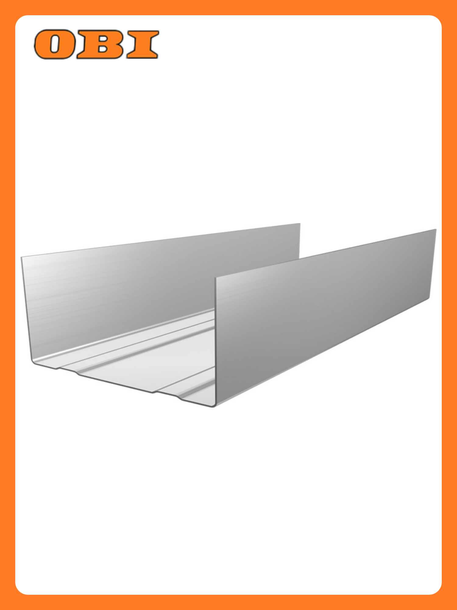 Направляющий профиль Таврос ПН-4, сталь, серебристый, 75x40x0,5 мм, 3 м