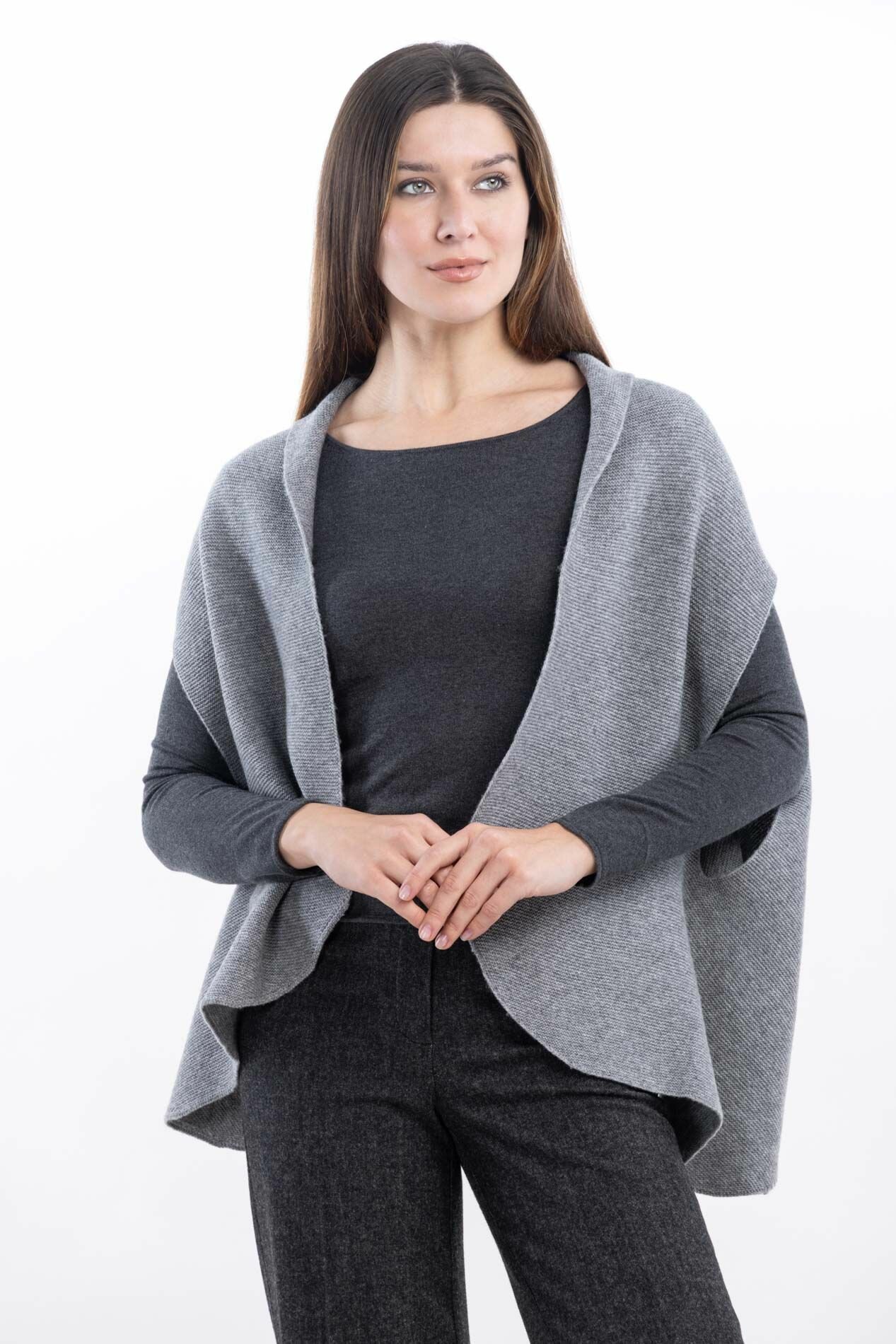 Палантин KHAN Cashmere для женщин,150х50 см, серый