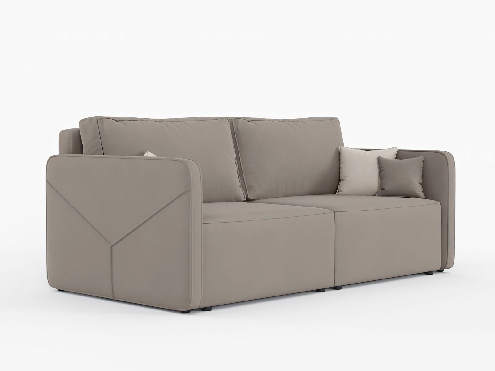 Диван - кровать Тоскана, еврокнижка-трансформер, 216*82*117, велюр Зара Лайт Браун 05/ копм. Зара Крим 02