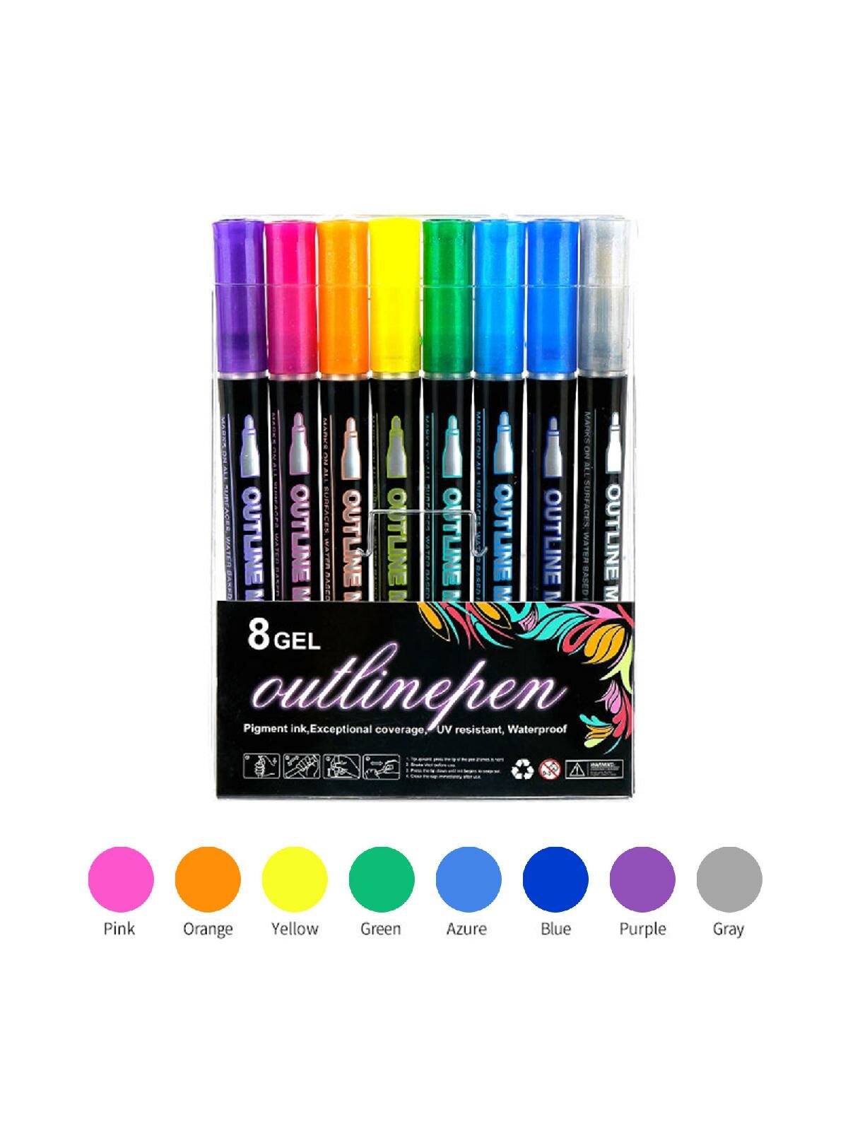 Блестящие Маркеры Двойная Линия Блестящего Фломастера Для Детального Наброска Рисунка