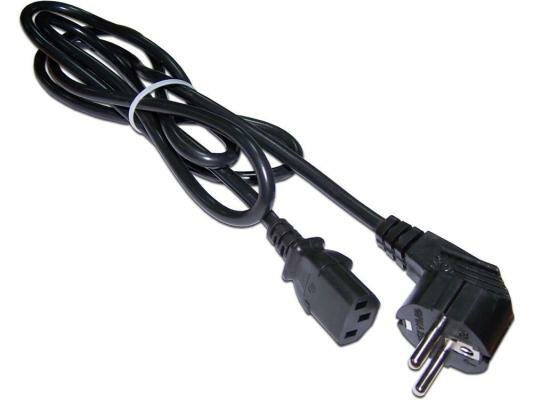 Шнур питания C13-Schuko угловая, 3х0.75, 220В, 10А, черный, 3 метра