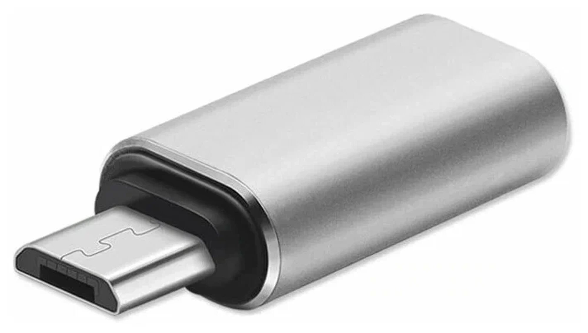 Переходник NicePrice, micro-USB на Type-C, OTG, цвет серебристый