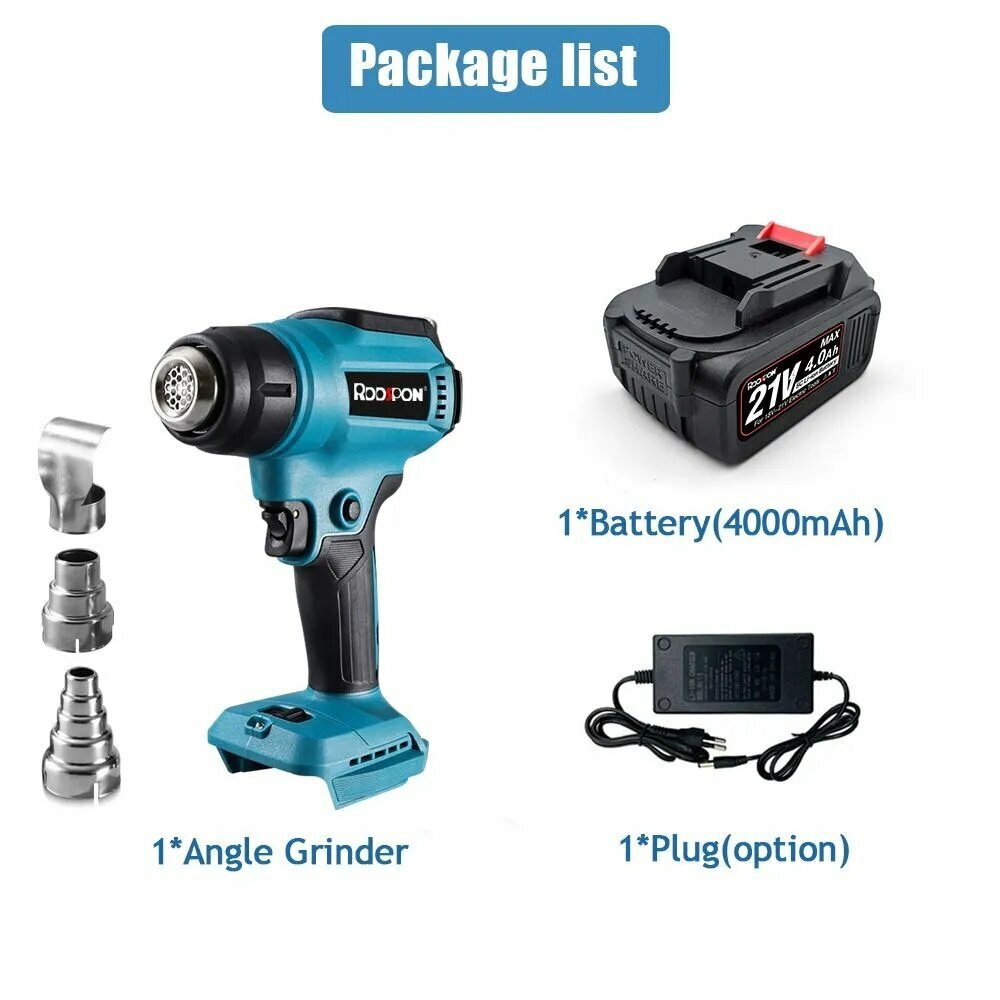 Фен технический Электрический тепловой пистолет/Портативный электрический тепловой вентилятор аккумулятор +4ah аккумуляторы