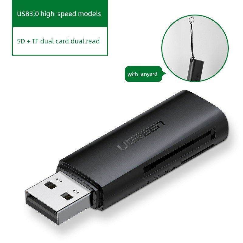 USB 3.0 USB и Type-C компактный SD-карты считыватель для одновременного чтения двух карт с малым дизайном