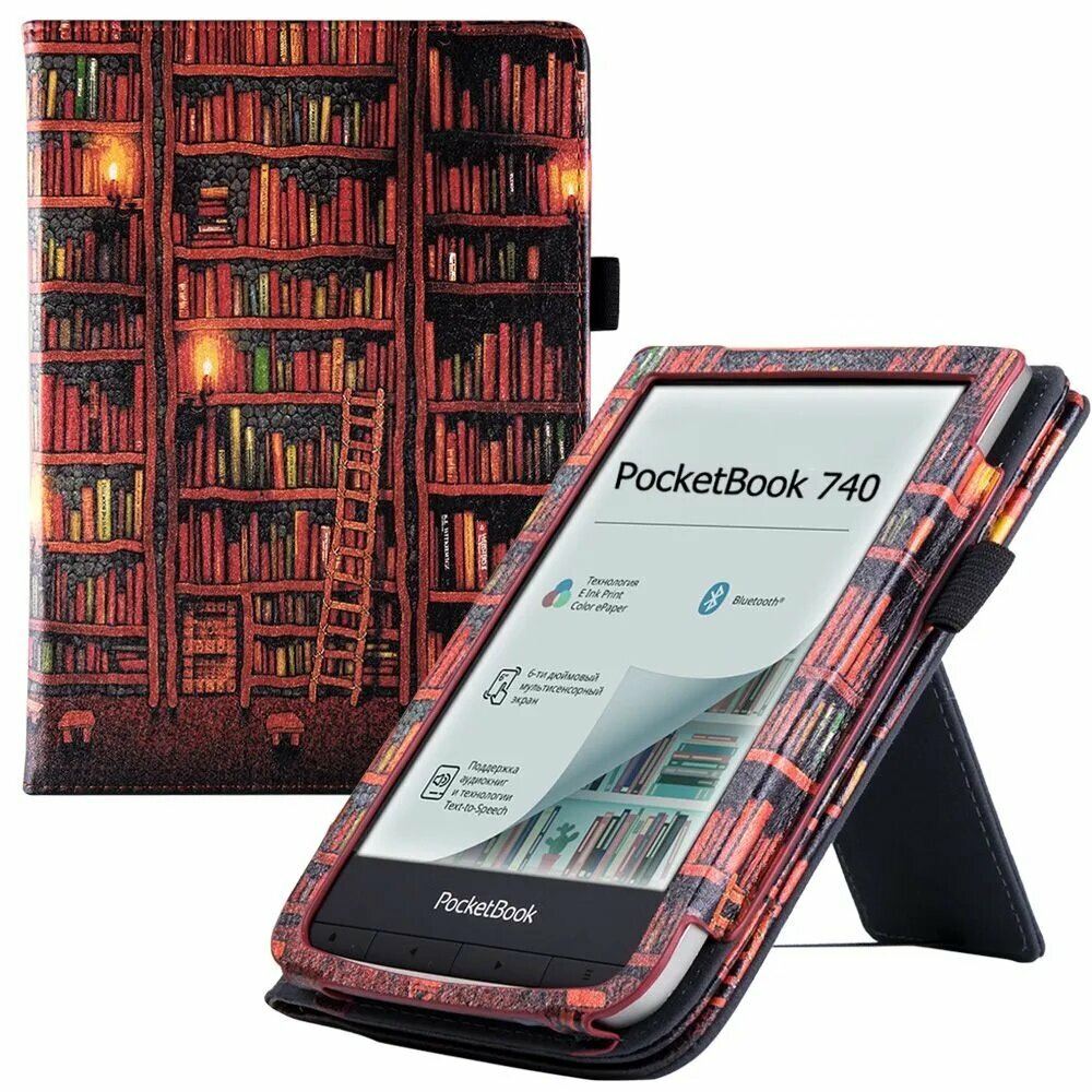 BOZHUORUI Чехол-подставка для Pocketbook 740 Inkpad 3 Pro/ Inkpad Color e-Reader, легкий чехол из искусственной кожи с ремешком для рук и автоматическим сном/пробуждением