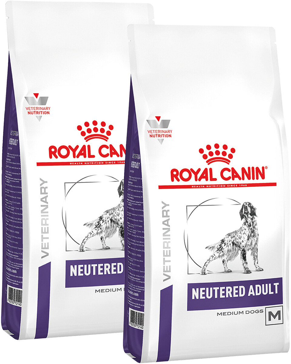 Корм сухой Royal Canin Neutered Adult Medium Dog M для взрослых кастрированных и стерилизованных собак средних пород, 3,5 кг x 2 шт
