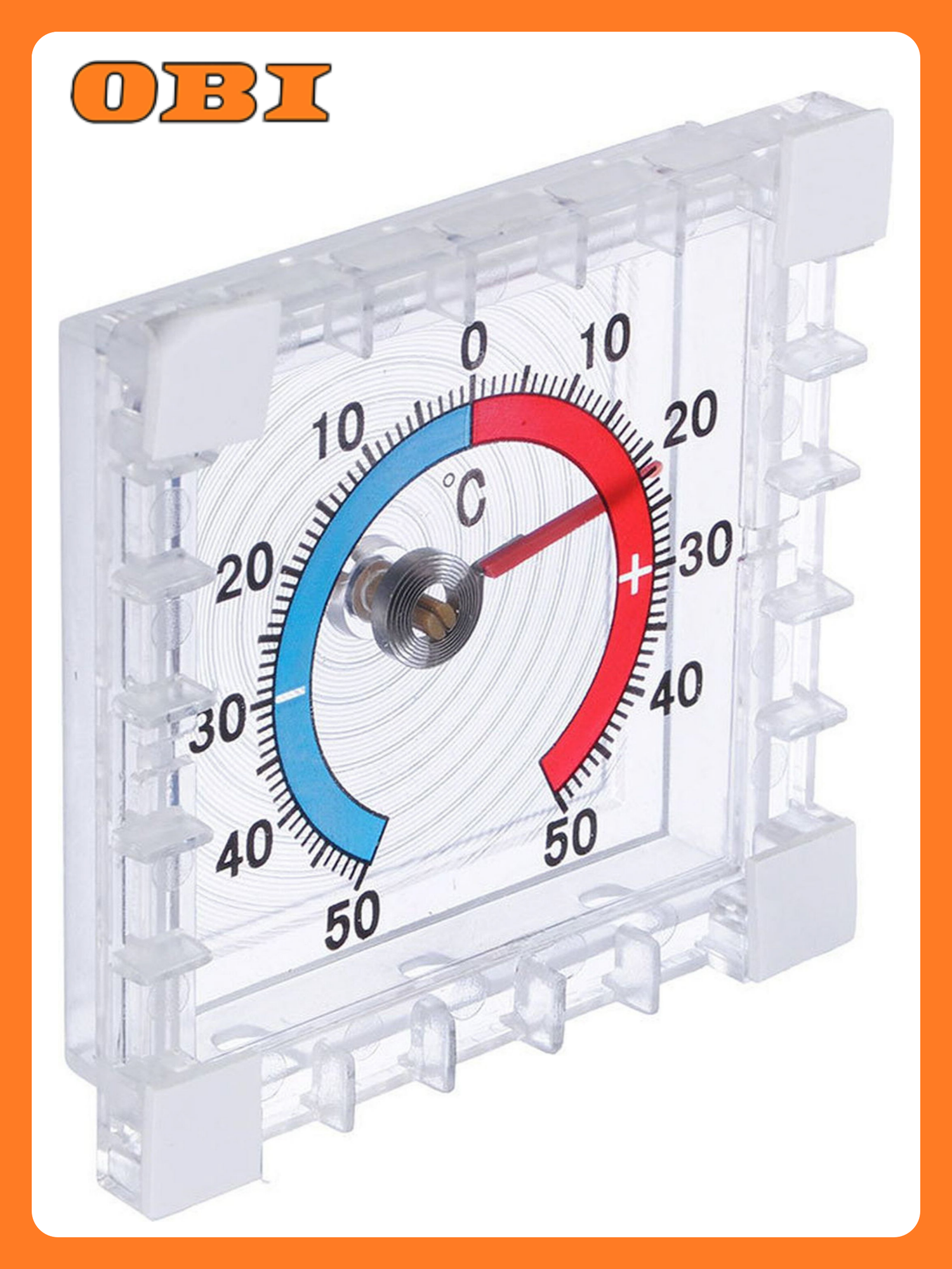 Термометр Tech-KREP Penosil, для окон, биметаллическая пружина, белый, 75x75 мм