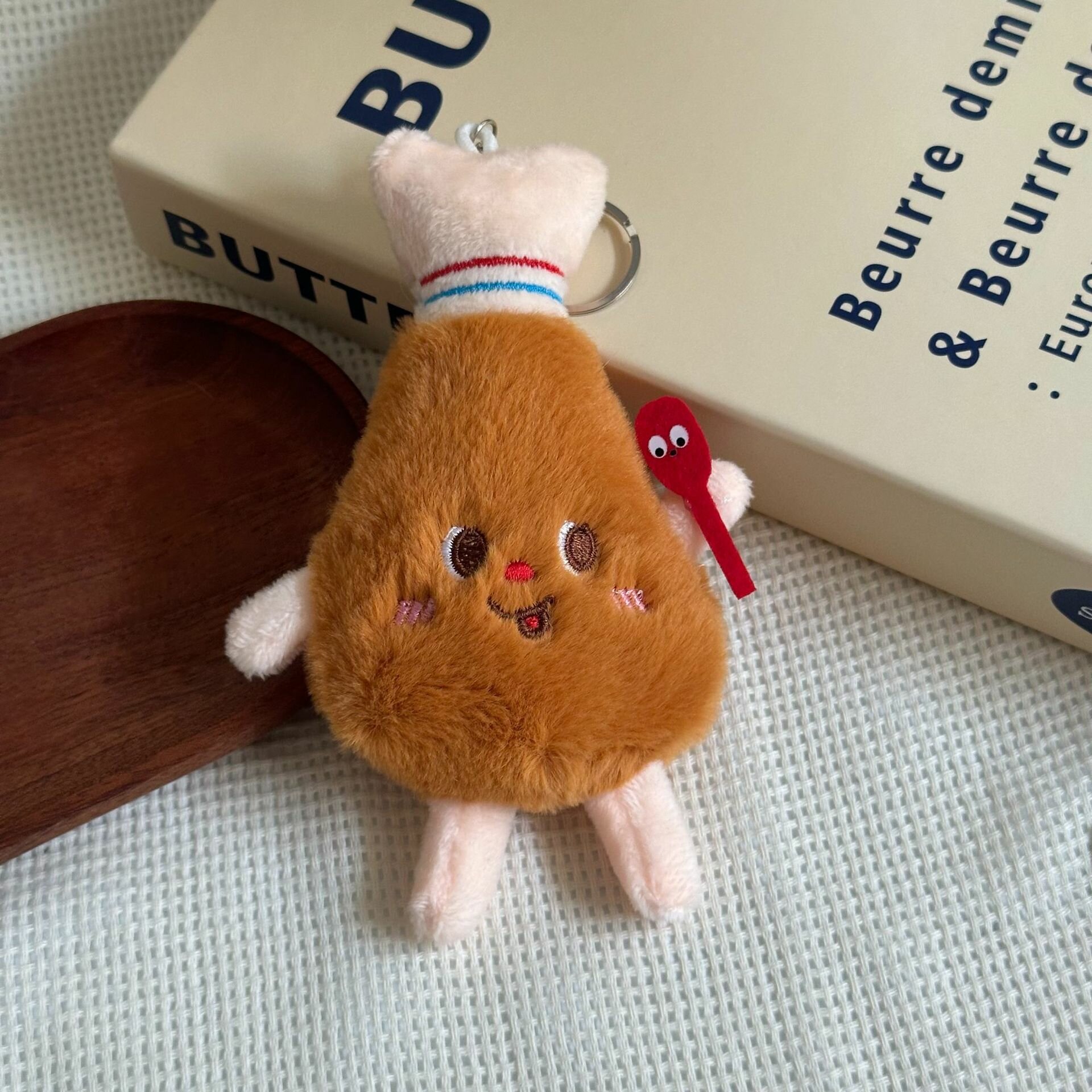 Мягкий плюшевый куриный бедренный кусок-брелок, 8-12 см, милый аксессуар для детей