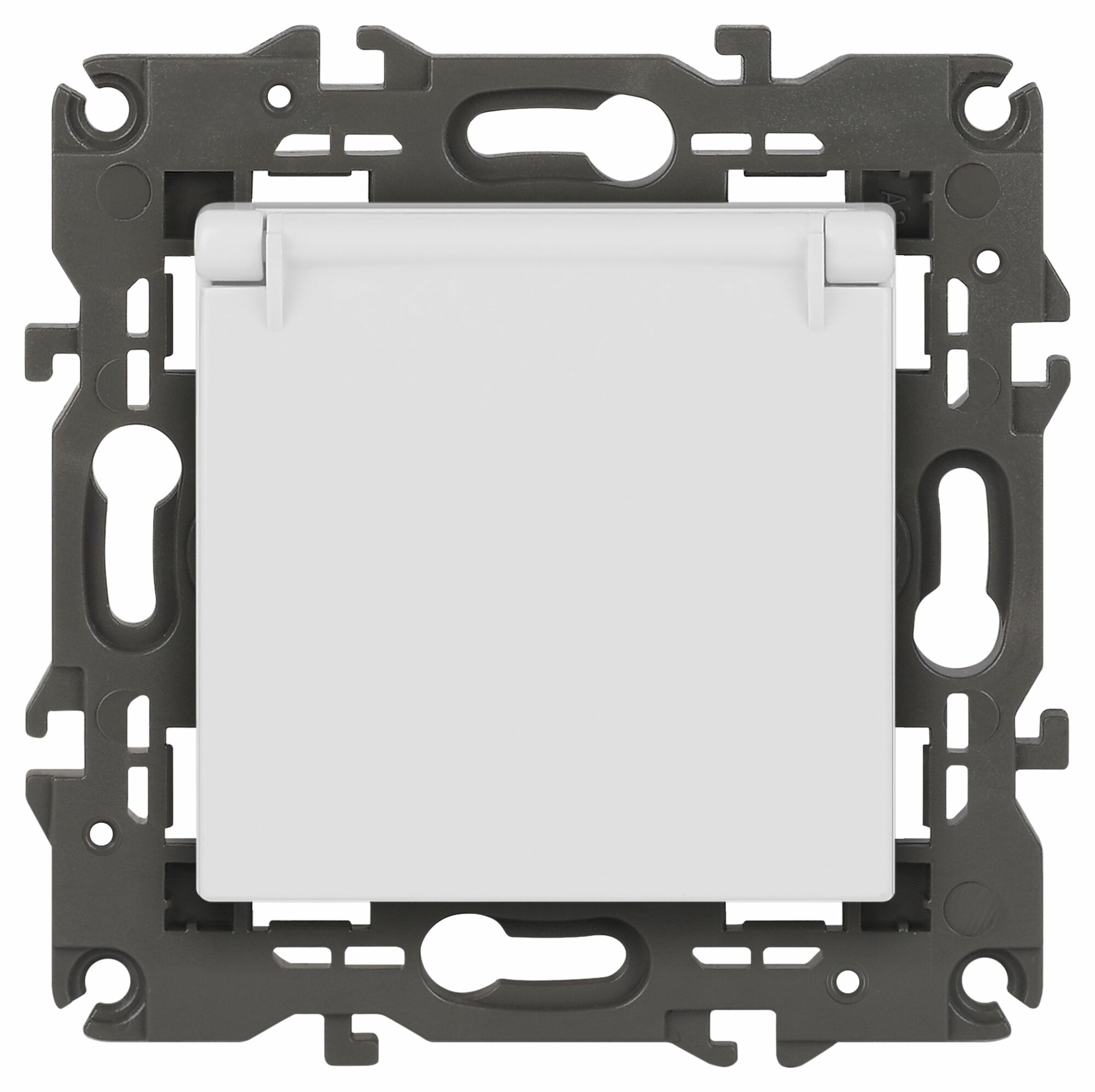 ЭРА 14-2103-01 Розетка 2P+E Schuko со шторками с крышкой, 16A-250В, IP20, Elegance, белый Б0034278