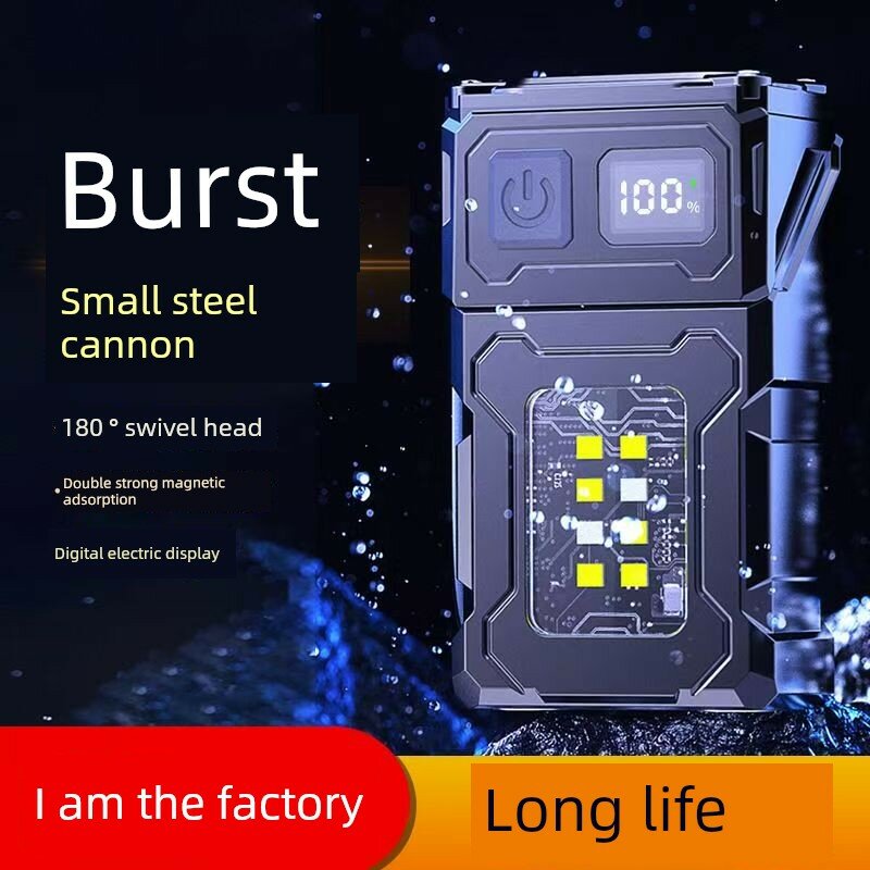 Фонарик с ярким светом, сверхъяркий, с сигнализацией против волков, перезаряжаемый, многофункциональный мини-фонарик на