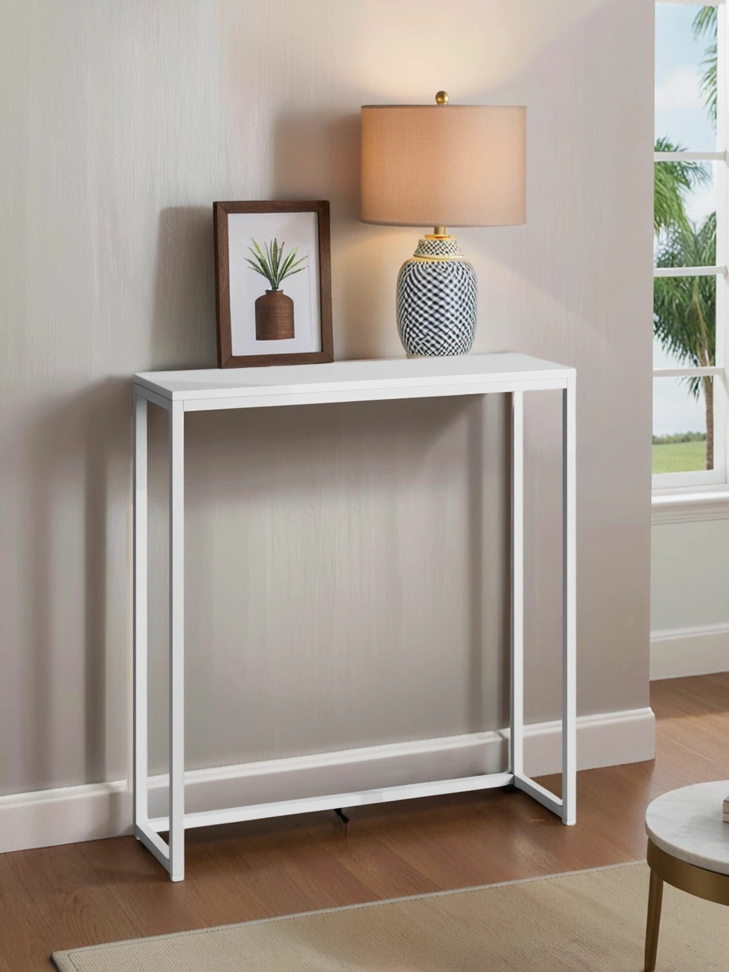 Консольный столик, Белый, 85х100х25 см