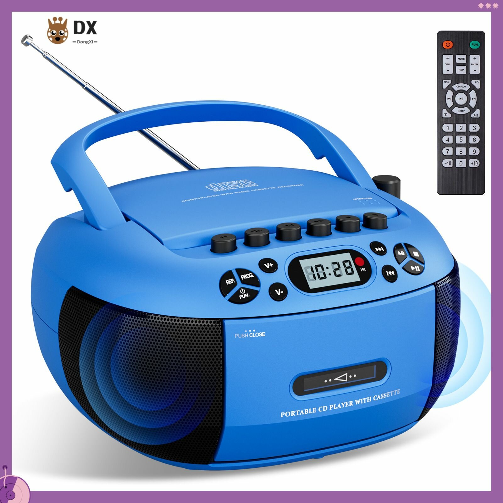 Ретро CD-проигрыватель с Bluetooth, FM-радио и USB, портативный для студентов и любителей музыки