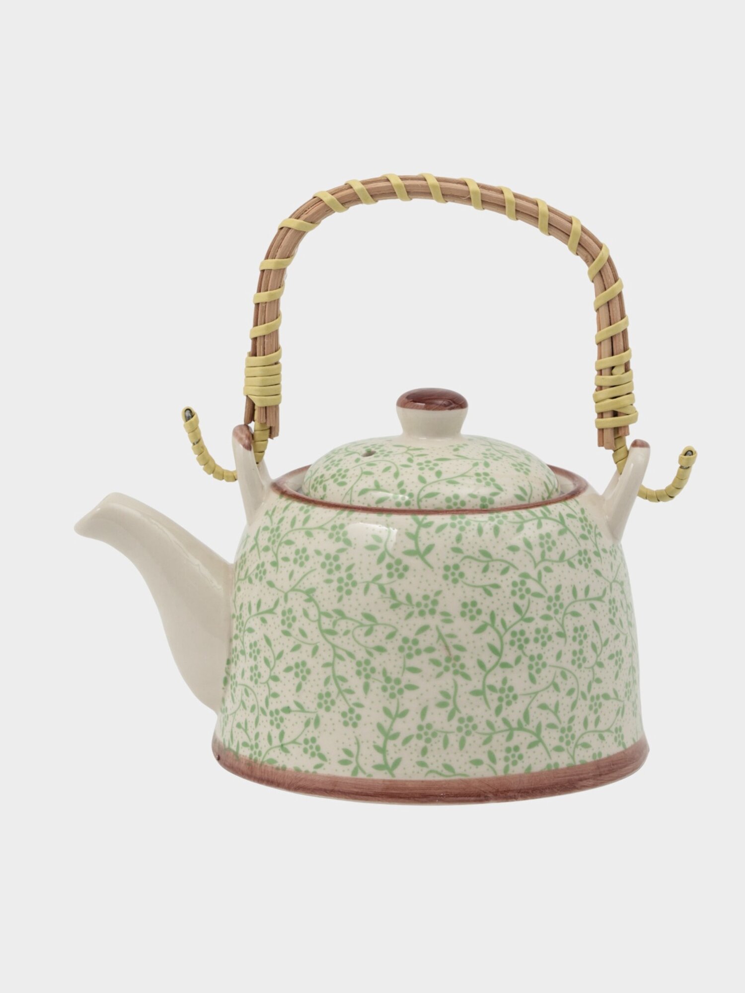 Чайник заварочный «Лепестки», металлическое сито, 600 мл, керамика, белый