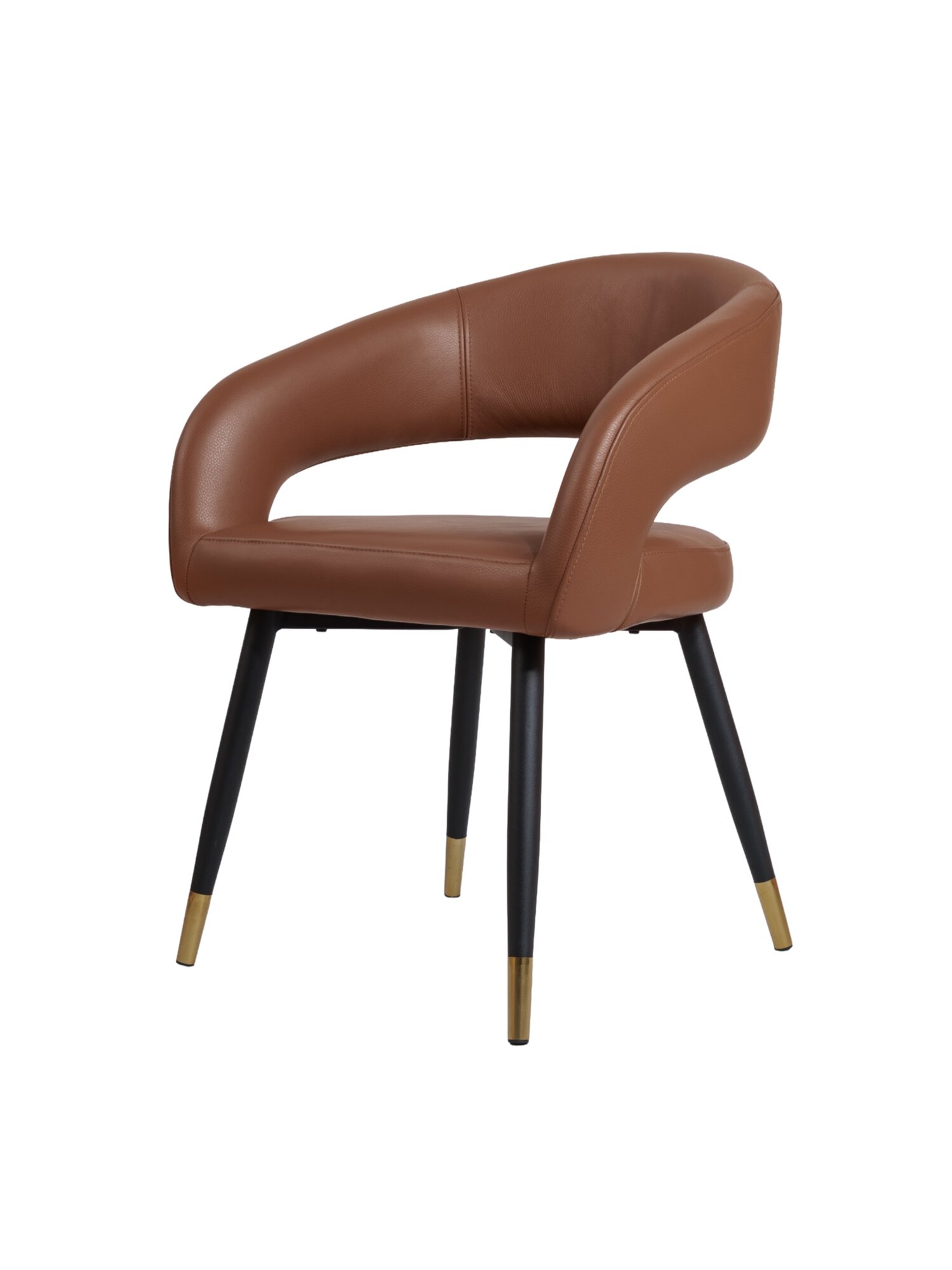 Обеденный стул Борнео, Каркас - мдф, Железо, Наполнитель - ППУ, Обивка - натуральная кожа