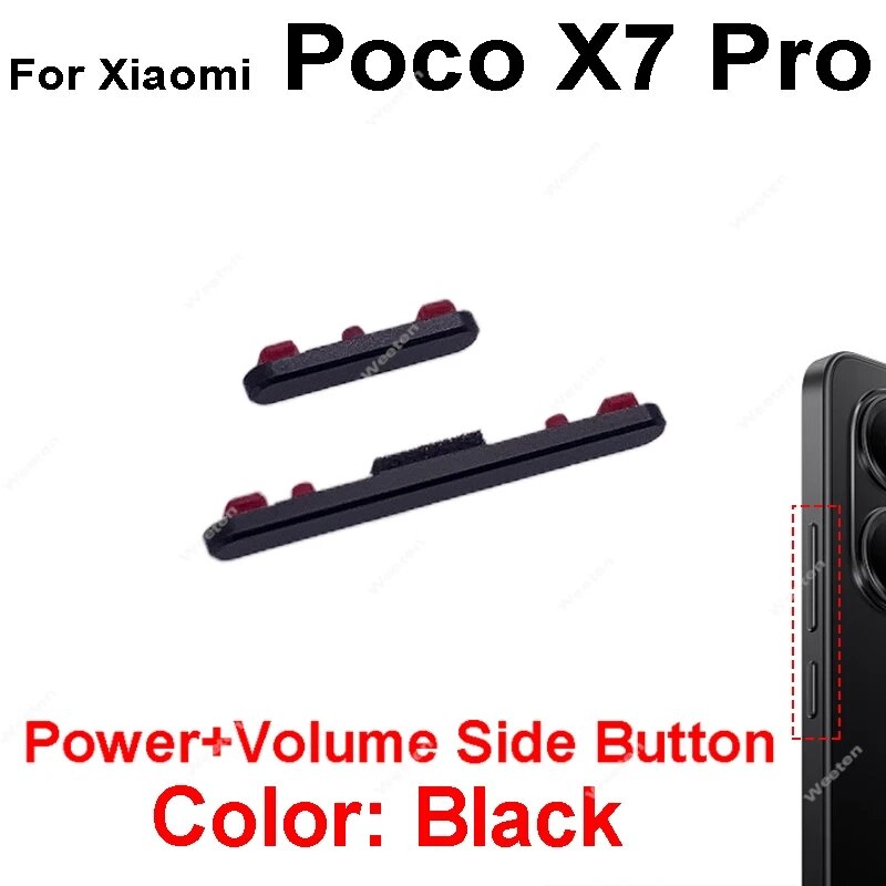 Кнопка боковая Xiaomi Poco X7 Pro, черная