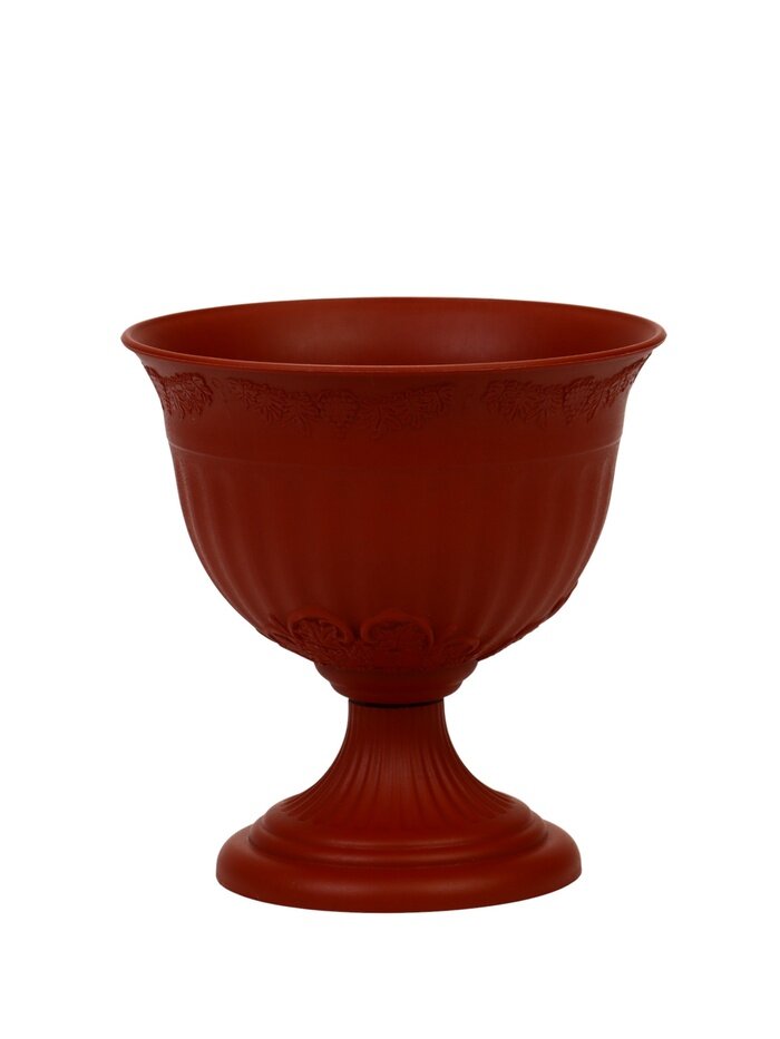 Вазон на высокой ножке 0,6л d14см h14см "Венеция", цвет Коричневый 10971207