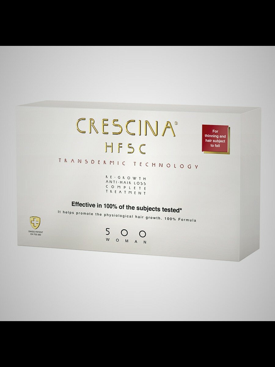 Crescina Hfsc 100%, Лосьон для стимуляции + Лосьон против выпадения для женщин 500 20+20 амп
