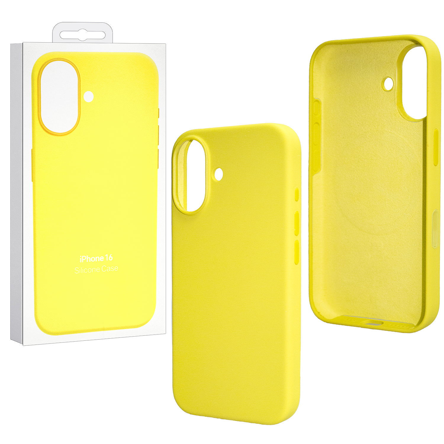 Чехол для iPhone 16 Silicon Case Warm Yellow, анимация NFC, поддержка беспроводной зарядки, желтый