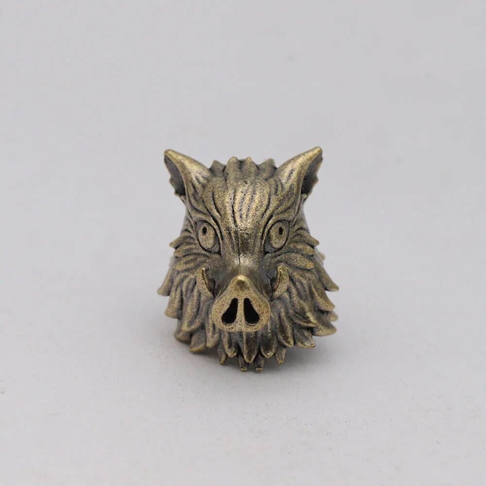 Латунные бусины для ножей в форме головы кабана Vintage Brass