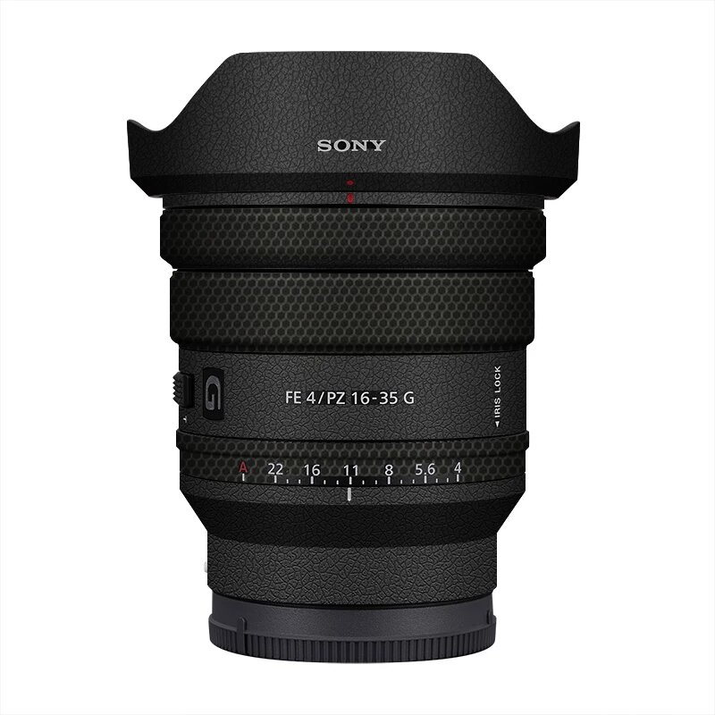 Защитная пленка для экрана Sony из углеродного волокна с полным покрытием объектива, черная кожаная текстура