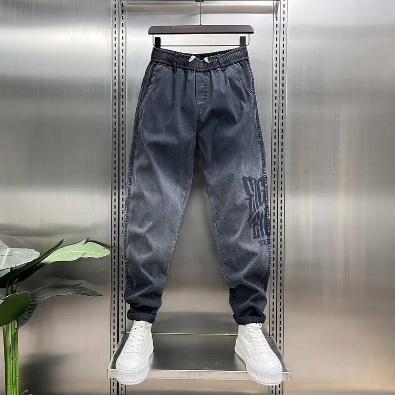 Тренд RONG CH Мужские Джинсы Лето Тонкие Слим Кроп Кэжуал Деним, Размер_S