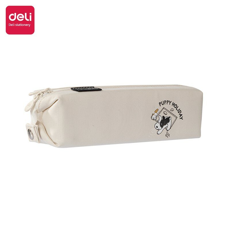 Маленький квадратный пенал Deli, вместительная сумка для канцелярских принадлежностей, тканевая сумка для мальчиков и