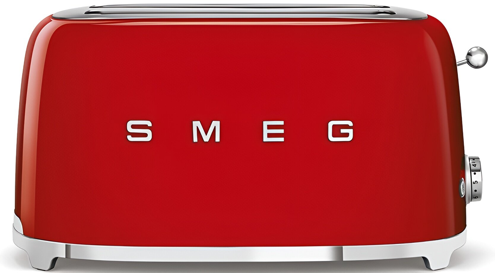 Тостер Smeg TSF02RDEU, регулировка степени обжаривания, подогрев, размораживание, 4 ломтика хлеба