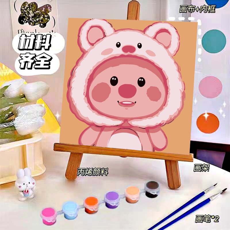 Цифровая картина маслом 20*20, аниме, раскраска маслом, ручная роспись маслом, декор для спальни.