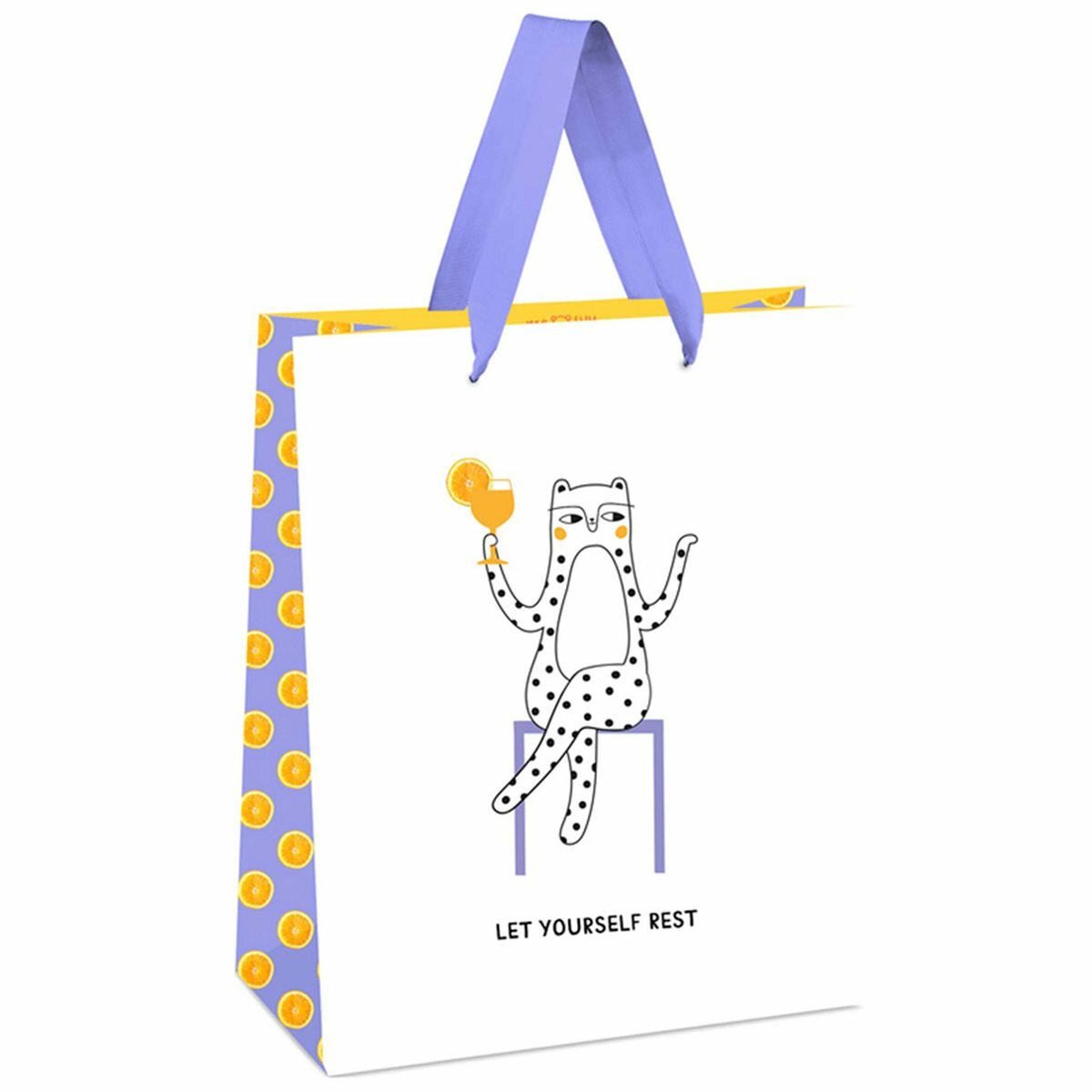 Пакет подарочный из крафт-бумаги 18x23x10см MESHU "Lets yourself rest", выборочный из крафт-бумаги лак, белый крафт (MS_45702), 12шт.