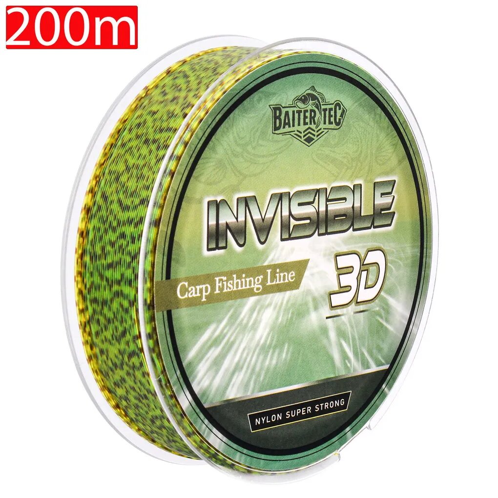 Леска нейлоновая BaiterTec Invisible 3D 200м, 1.0-0.165mm-5.38LB, цвет 20