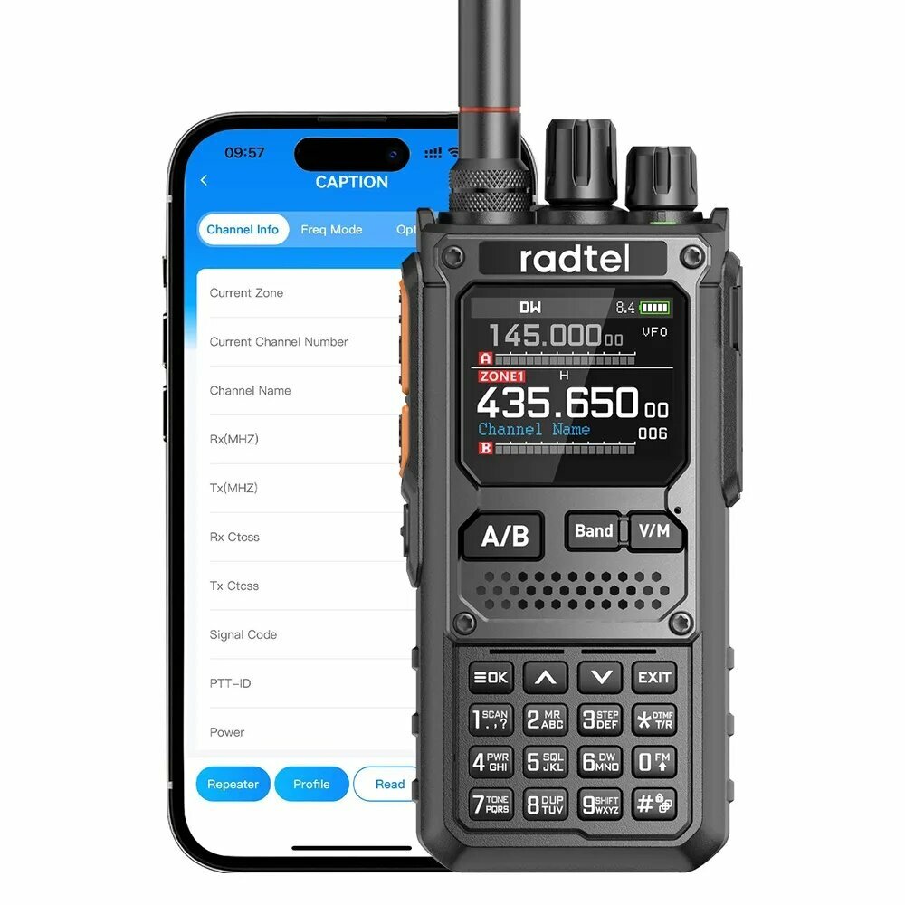 RADTEL RT-920 Рация с Bluetooth-программированием и приёмом AM/FM/SSB