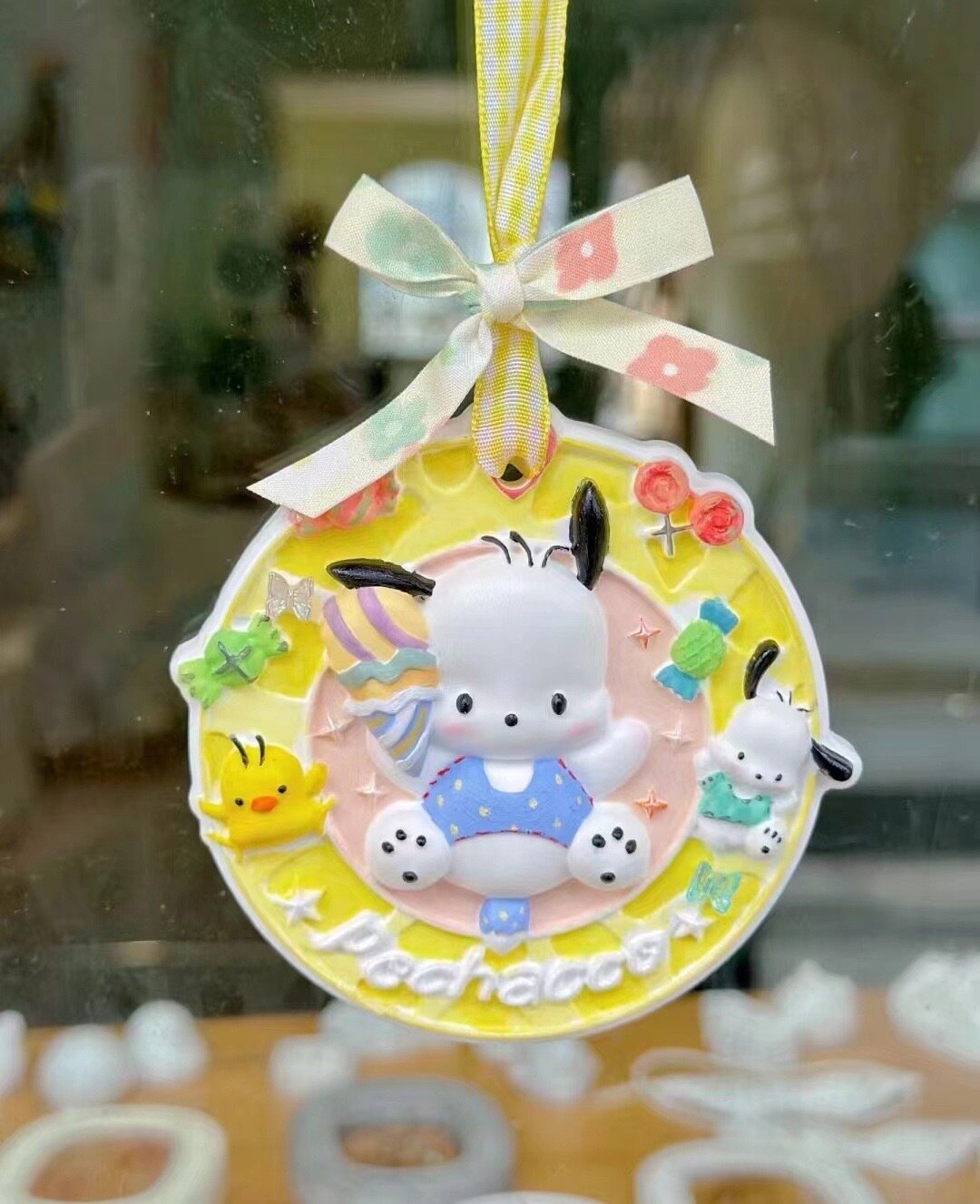 Санрио Почкачо Незакрашенная фигурка для рисования, 3D скульптура, набор для творчества для детей