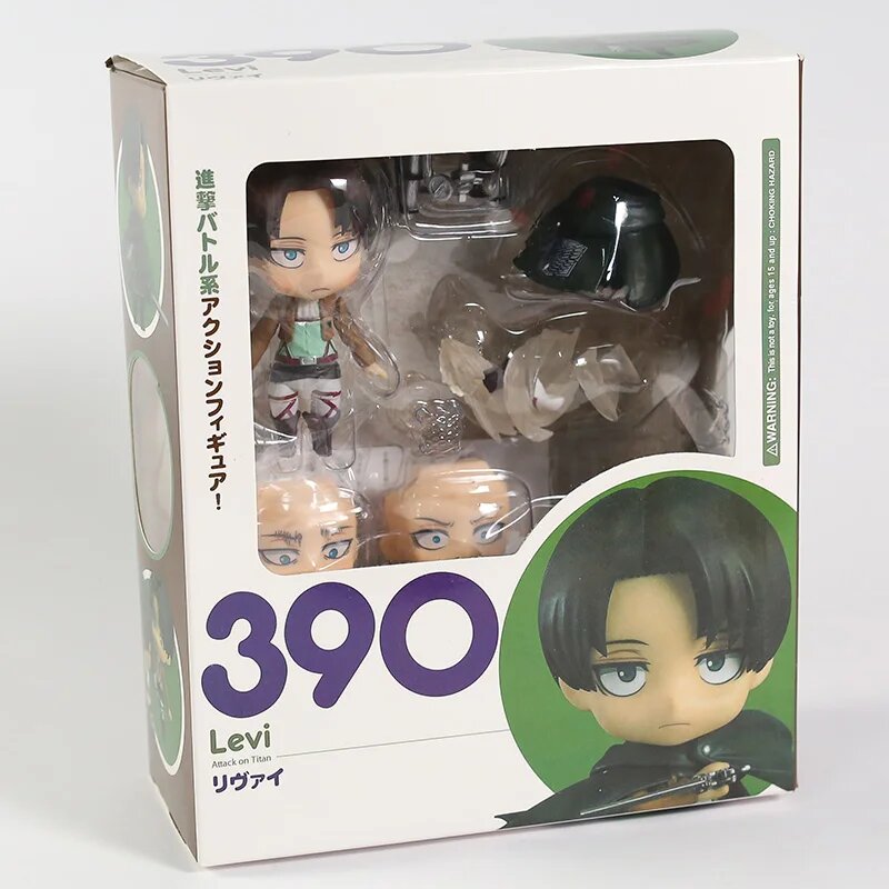 Коллекционные фигурки Attack on Titan: Эрен, Микаса, Леви 390 box