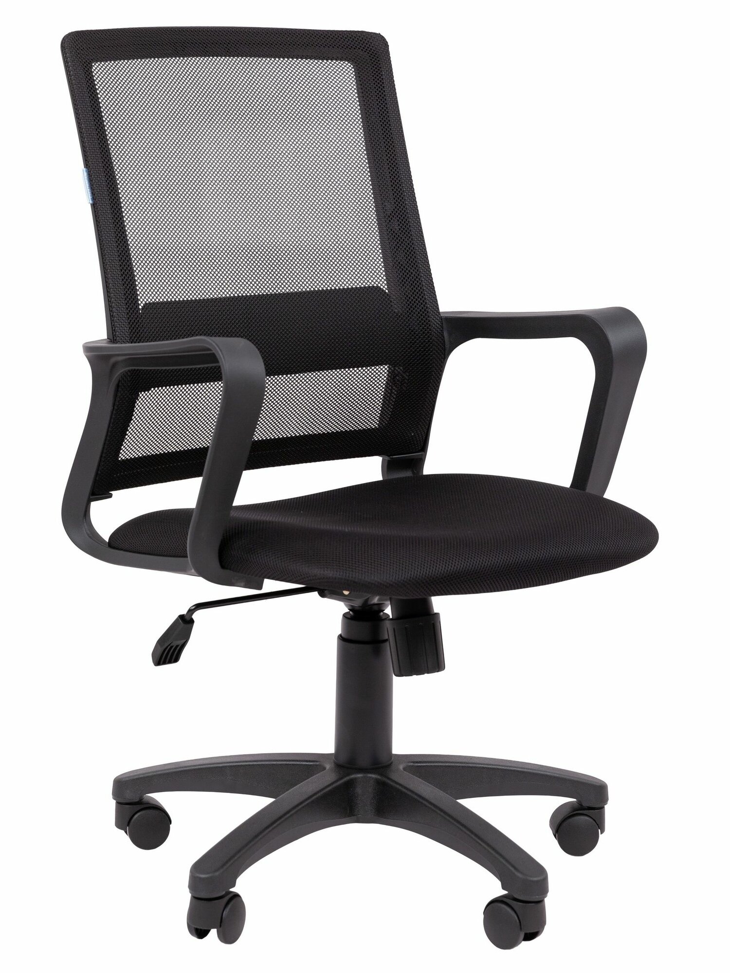 Компьютерное кресло CHAIRMAN 606 ткань/сетка черный/черный для офиса, операторов с механизмом качания и подлокотниками