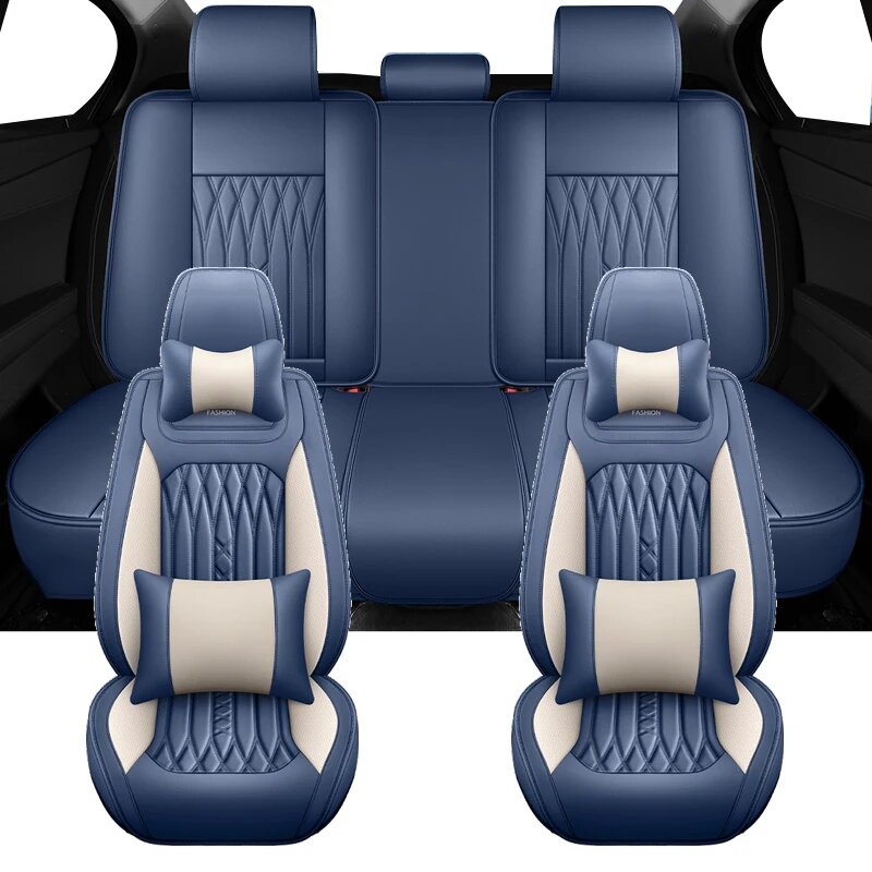 Универсальный полный комплект чехлов на автомобильные сиденья Songe Fille для Mazda 2 3 BK BL 6 GG GH CX30 CX5 Axela CX7 CX3 CX4, автомобильные аксессуары для интерьера Luxury-Blue White