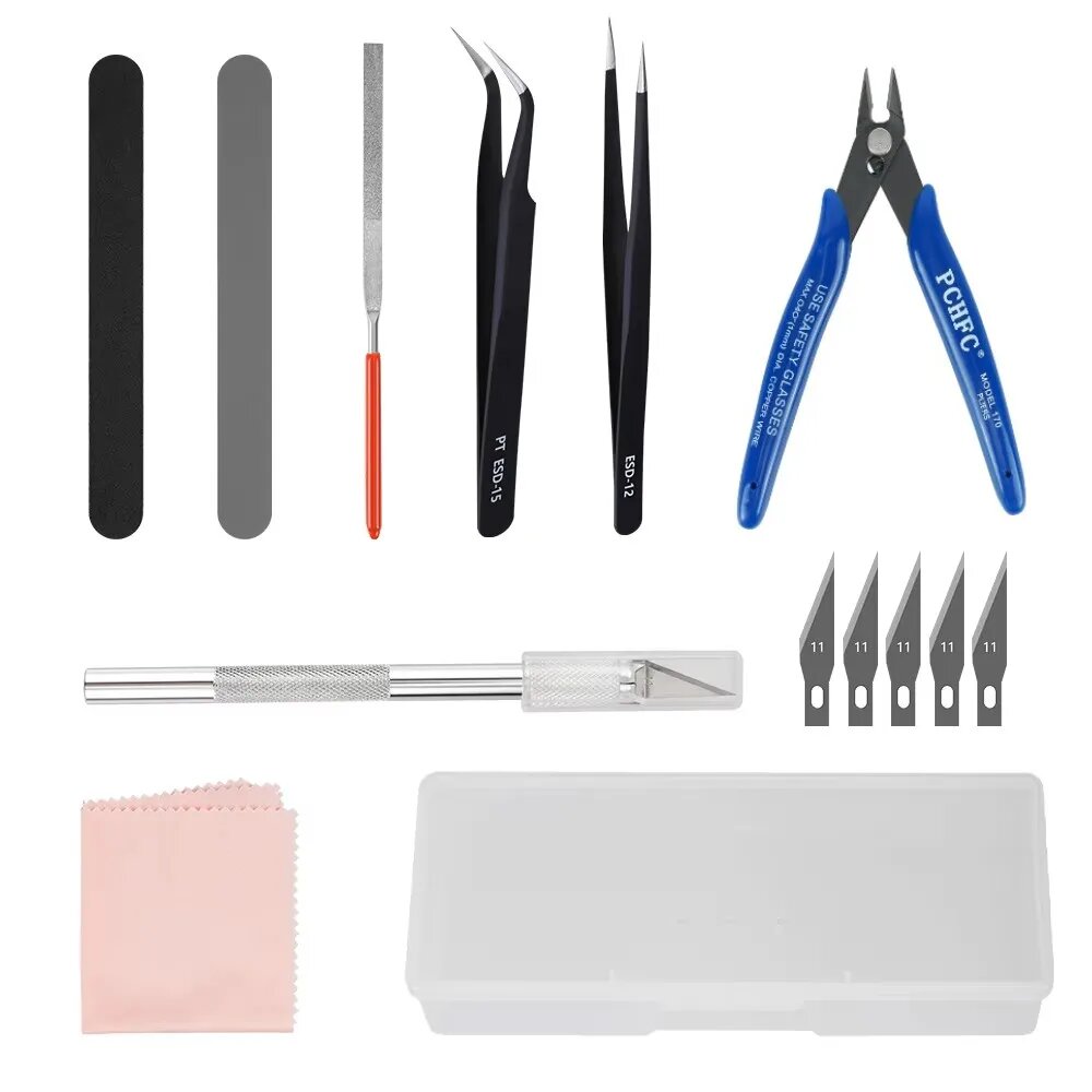 Набор инструментов для 3D-принтера, инструмент для резьбы, сделай сам, нож для снятия заусенцев, 3D модель, шлифовальный край, пильник, резак, скребок, пинцет, плоскогубцы