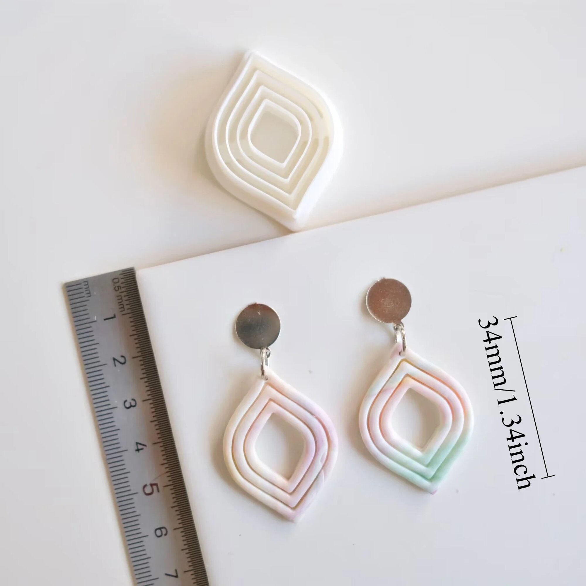 Формы для полимерной глины геометрической формы, алмазная овальная рама-капелька, фрезы для глины, сделай сам, керамические серьги, кулон, инструменты для изготовления ювелирных изделий