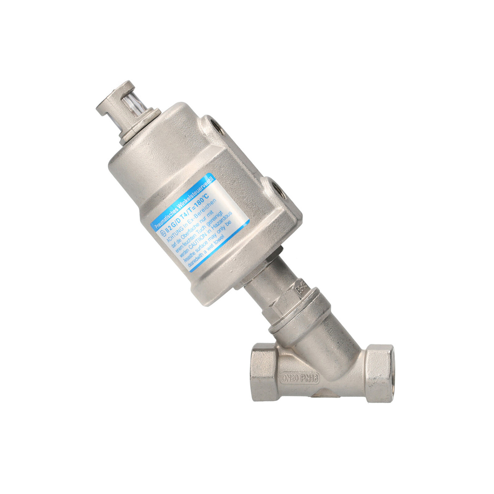 Клапан угловой седельный Y-образный резьбовой пневматический клапан угловой седельный клапан регулировки воздушного потока 50мм привод DN20