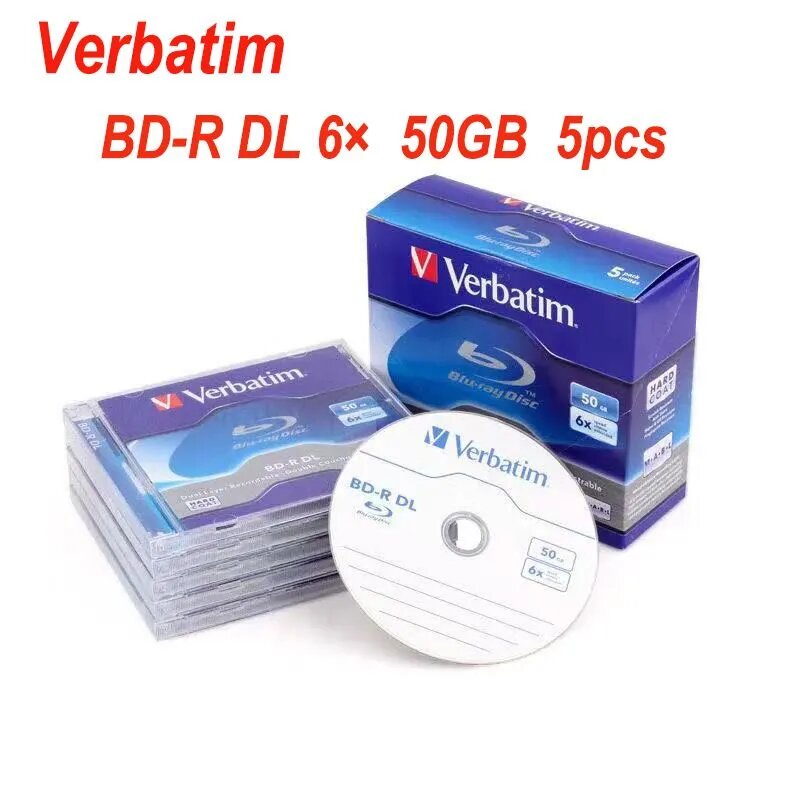 Verbatim Диск для записи BD-R, 50 ГБ, 5 шт